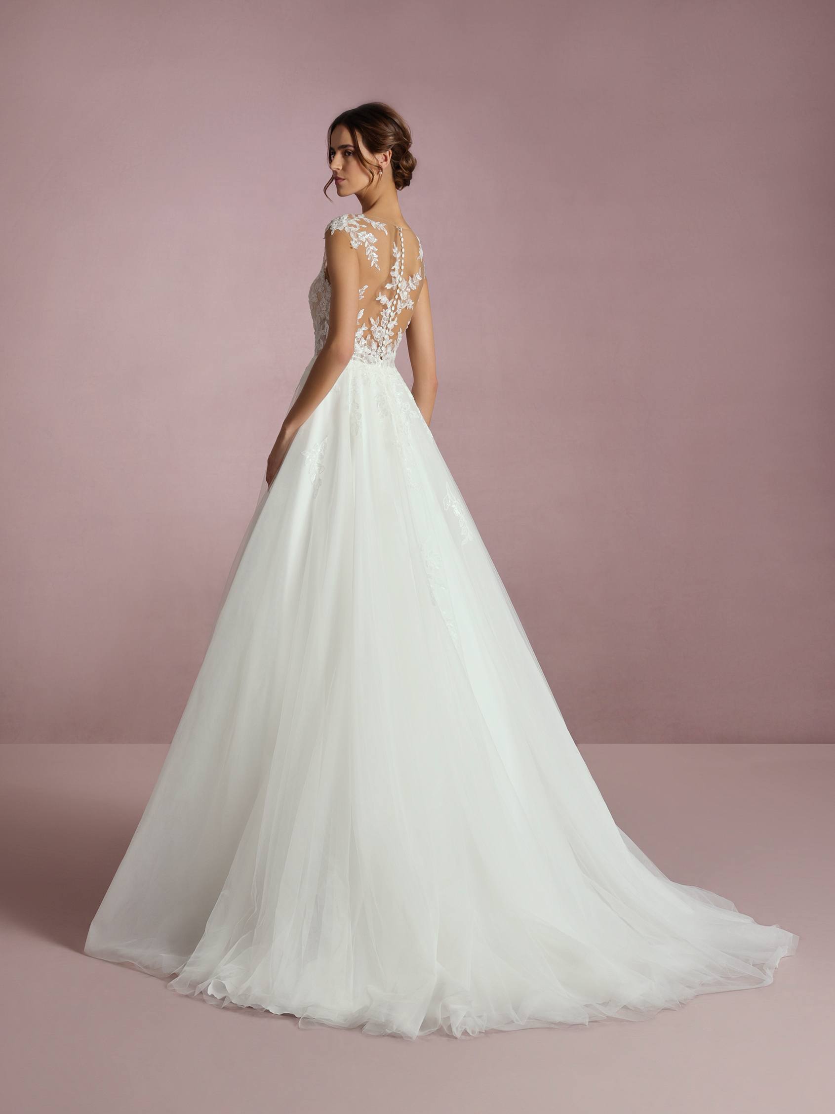 PAO | A-Line wedding dress with illusion neckline | White One PAO | A-Line wedding dress with illusion neckline | White One